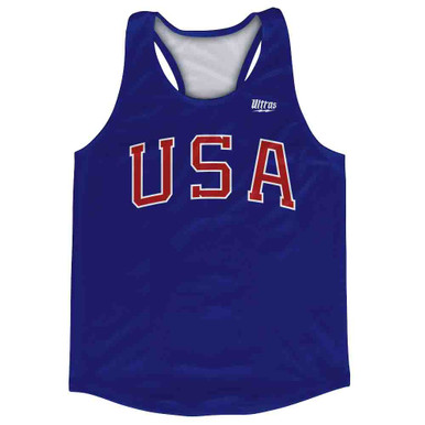 USA 68 Racerback Singlet Running Track Tops Made In USA - Royal Blue