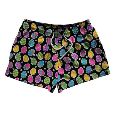 Easter Egg 2.5" Swim Shorts Made in USA - Black Yellow White