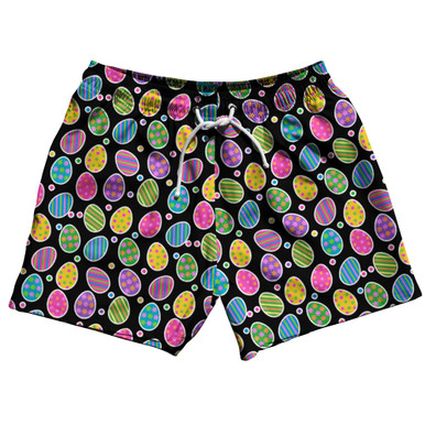 Easter Egg 5" Swim Shorts Made in USA - Black Yellow White