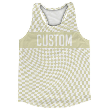 Warped Checkerboard Custom Running Track Tops Made In USA - Vegas Gold ...
