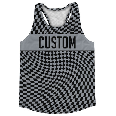 Warped Checkerboard Custom Running Track Tops Made In USA - Grey Dark ...