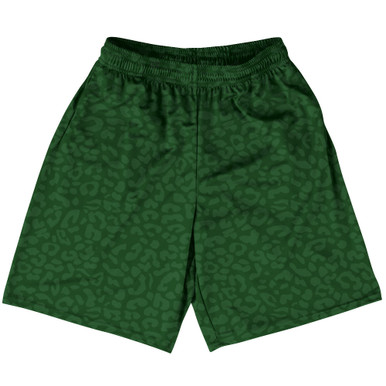 Cheetah Two Tone Forest Green Basketball Practice Shorts Made In USA ...