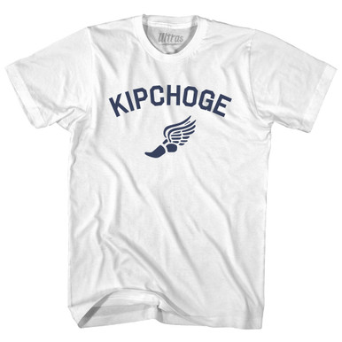 Kipchoge Running Track Winged Foot Womens Cotton Junior Cut T-Shirt - White