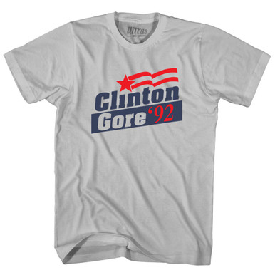 Clinton Gore 92 Election Adult Cotton T-shirt - Cool Grey