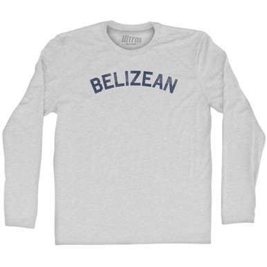 Belizean Adult Cotton Long Sleeve T-shirt - Grey Heather