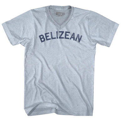 Belizean Adult Tri-Blend V-neck T-shirt - Athletic White