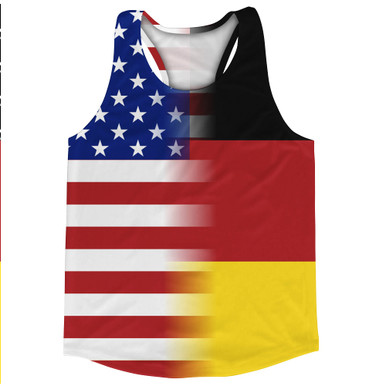 American Flag And Germany Flag Combination Running Racerback Singlet ...