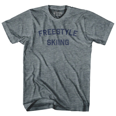Freestyle Skiing Adult Tri-Blend T-shirt - Athletic Grey