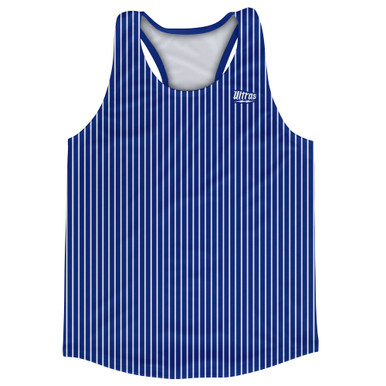 Pinstripes Running Track Tops Made In USA - Blue Royal and White