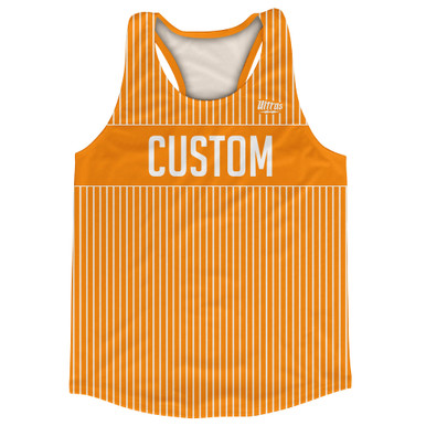 Pinstripes Custom Finish Line Running Track Tops Made In USA - Orange ...