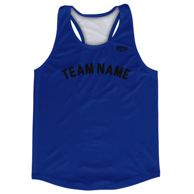 Custom Arched With Black Text Running Racerback Singlet - Blue Royal