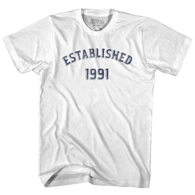 Established 1991 Youth Cotton T-Shirt - White
