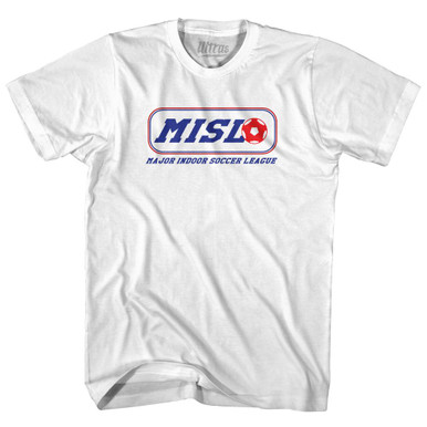 Major Indoor Soccer League MISL Soccer Logo Adult Cotton T-Shirt - White