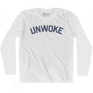 Unwoke Adult Cotton Long Sleeve T-shirt - White