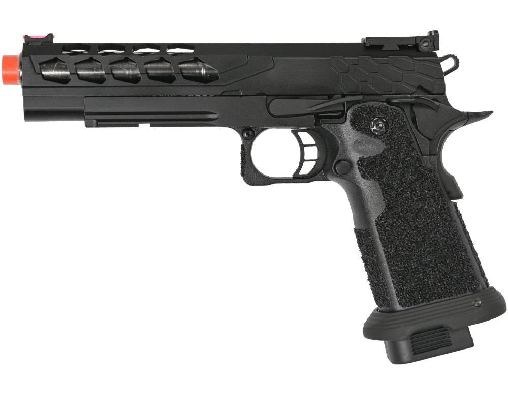 Lancer Tactical Stryk Hi-Capa 5.1 Gas Blowback Pistol - Black (LTX-7B)