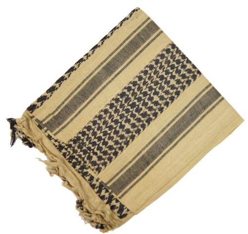 Lancer Tactical Woven Shemagh ( Khaki / Black ) Face, Neck, and/or Head ...