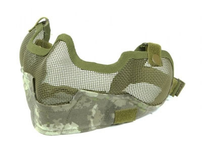 Bravo V2 Strike Metal Mesh Lower Face Mask w/ Ear Protection ( A-TACS )