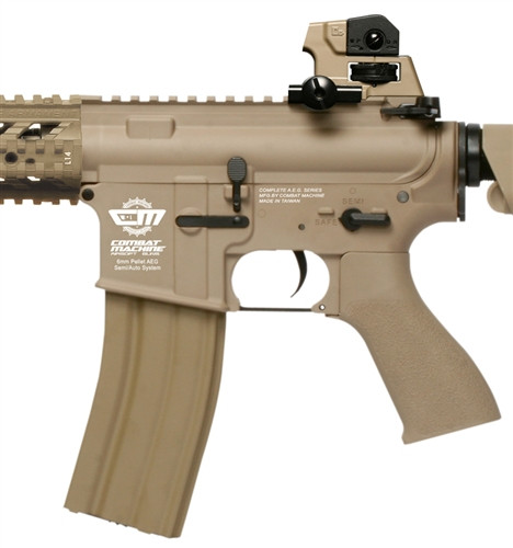 Combat Machine M4 Raider CQB RIS AEG Airsoft Gun (Tan) w/ Battery ...