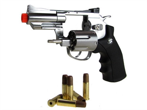Chrome WinGun 708 Airsoft Revolver WG CO2 Gun 2" Snub Nose All Metal ...