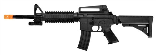 UKARMS M16 Spring Airsoft AR Gun with Laser Sight & Quad RIS Rails