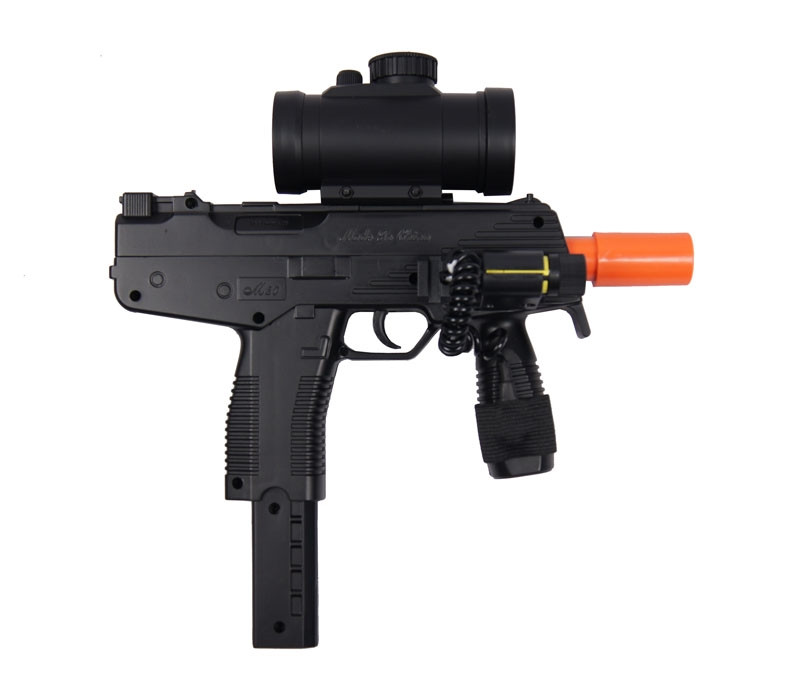 Double Eagle M30GL Airsoft Gun Spring Uzi With Laser, Red Dot Scope and ...