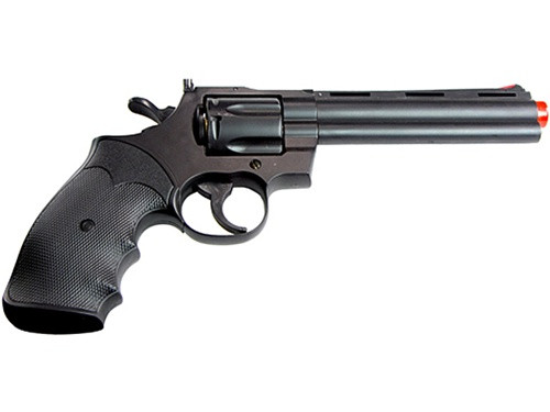 Black TSD 6" Barrel Gas Airsoft Revolver .357 MAGNUM Pistol 6 Shooter ...