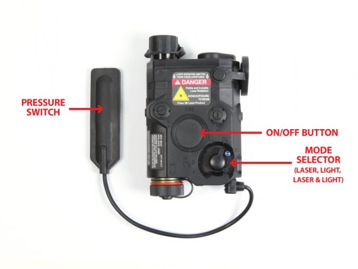 VFC PEQ15 Illuminator Aiming Module LED and Laser - Black