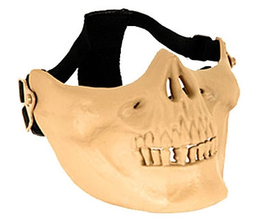 UKARMS Tan AC-104T Half Face Skull Skeleton Airsoft Mask