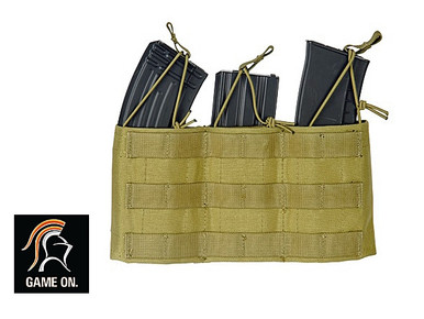 AC-304K Lancer Tactical AK Single Stack Triple Mag Pouch Khaki