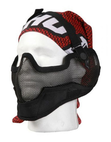 Bravo V2 Strike Metal Mesh Lower Face Mask w/ Ear Protection ( Black ).