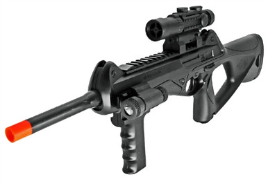 UKARMS M182 Spring Airsoft Gun w/ Flashlight, Mock Scope, Laser.