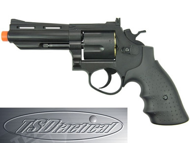 TSD Savaging Bull 4in Black Gas Full Metal Airsoft Revolver - BLACK