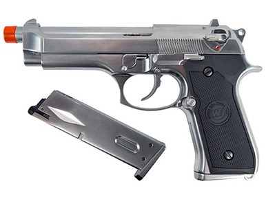 SDWEM9CBRC, TSD M9 Nickle Plated Airsoft Gas Blowback Pistol Full Metal ...
