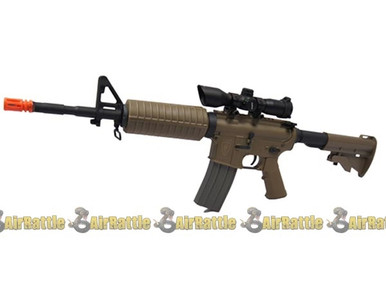 2279311 Airsoft M4A1 Carbine AEG Gun Metal Gearbox w/ 2 MAGS (Desert Tan).