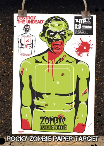 Rocky (Green) 18X24 Zombie Industries (5) Paper Zombie Range Targets ...