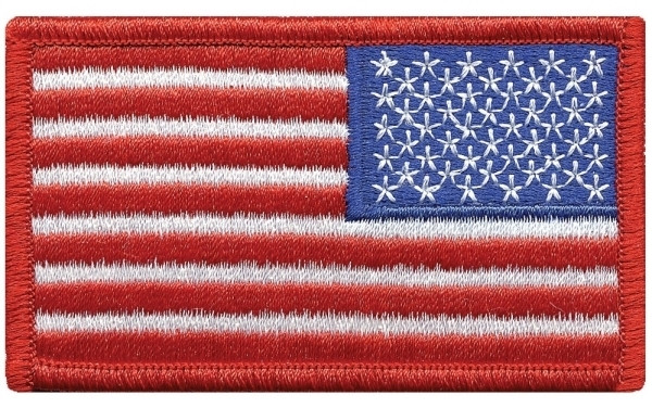 U.S. Flag Patch, Reverse, Red, 3-3/8x2" - Hero's Pride