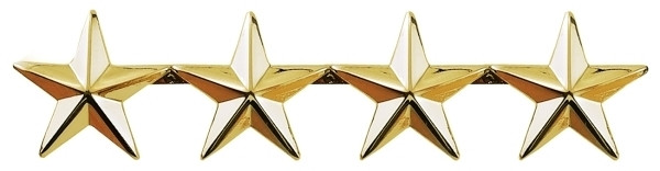 4 Stars, 2 Posts & Clutch Backs, Pairs, 1" High (Pair) - Hero's Pride