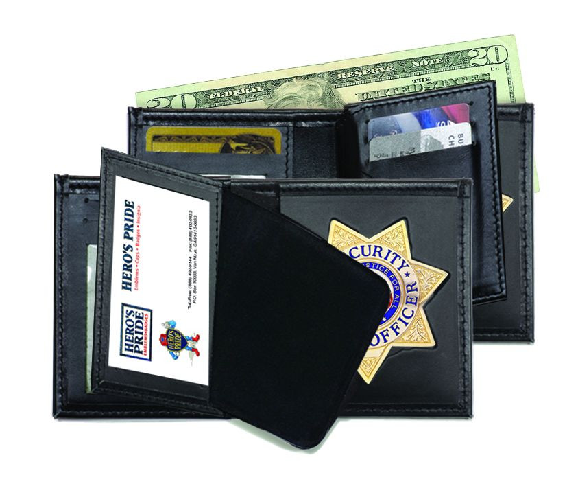 Deluxe Bi-Fold Double ID Wallet with Recessed Badge Cutout