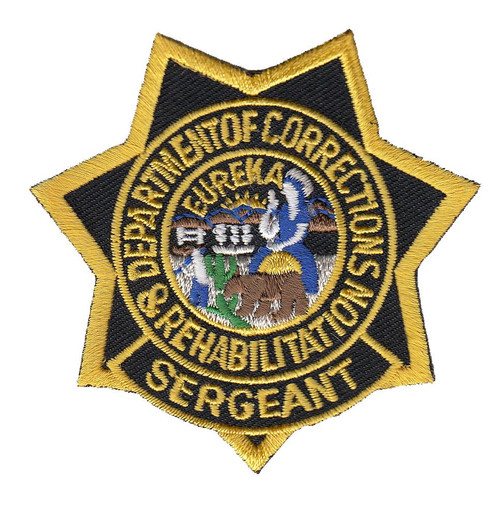 CDCR SGT Star Badge Patch, 3x3" - Hero's Pride