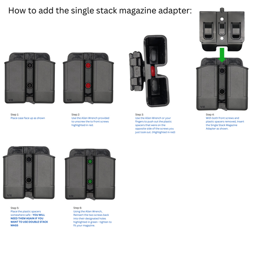Edge OWB Duty Double Pistol Magazine Case - Universal fit