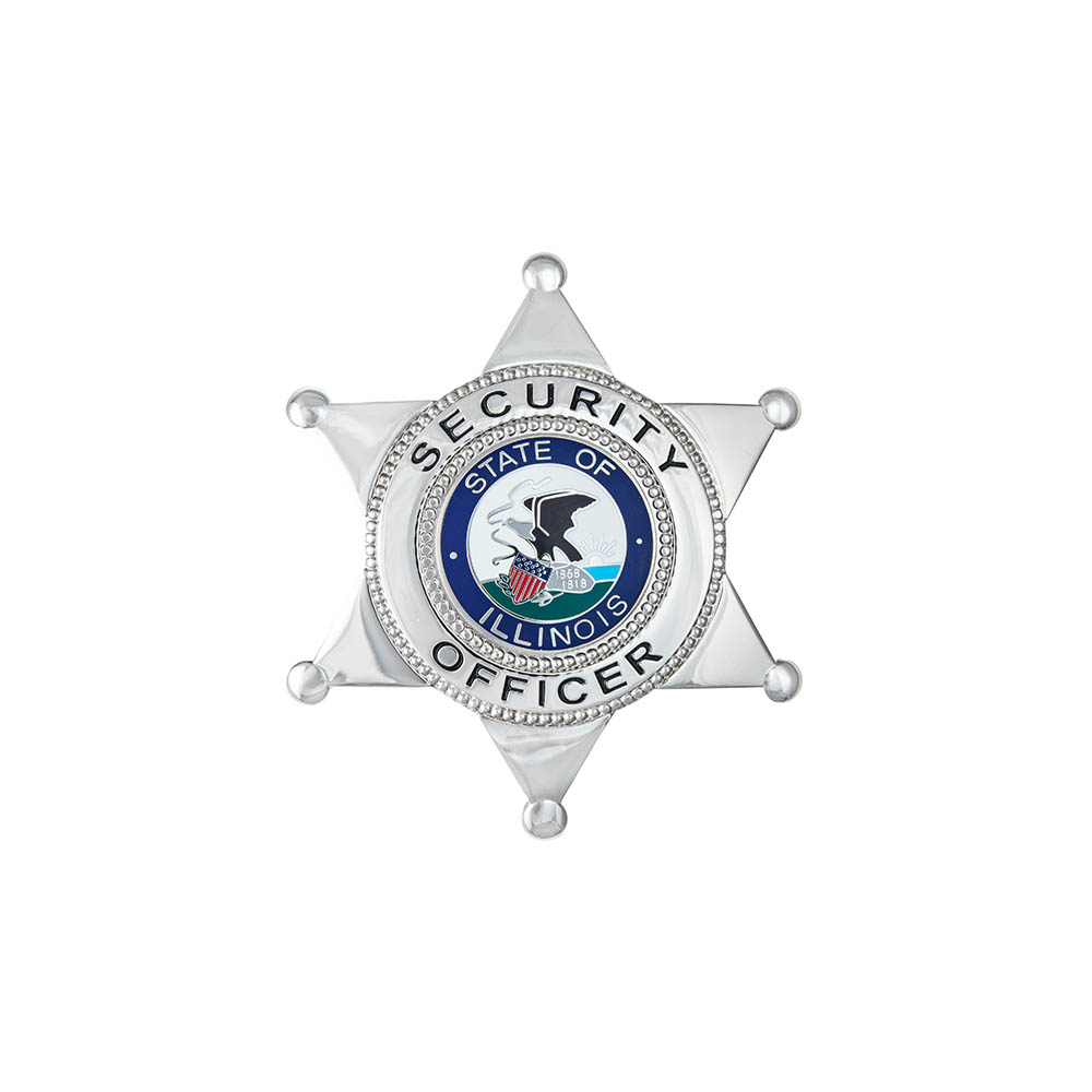 Buy SECURITY OFFICER Badge, IL Seal, Enameled & Plated 5-Pc Pin/Catch ...