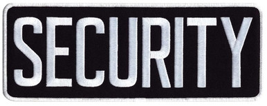 SECURITY Back Patch, White/Midnight Blue, 11x4" - Sew On backing - Hero ...
