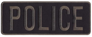 POLICE Back Patch, Grey/Midnight Blue, 11x4" - Hero's Pride