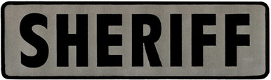 SHERIFF Back Patch, Printed, Reflective, Black/Silver, 12x3-1/2" - Sew ...