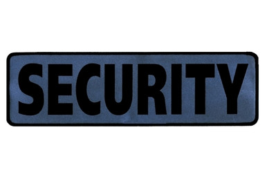 SECURITY Back Patch, Printed, Reflective, Black/Silver, 12x3-1/2" - Sew ...
