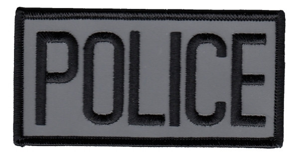 Buy POLICE Chest Patch, Reflective, Black/Reflective Grey, 4x2' - Hero ...