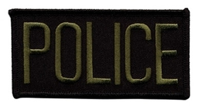 POLICE Chest Patch, Hook, O.D./Black, 4x2" - Hero's Pride