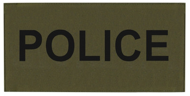 POLICE Chest Patch, Printed, Hook w/Loop, Tactical Stlye, Black/O.D., 5 ...