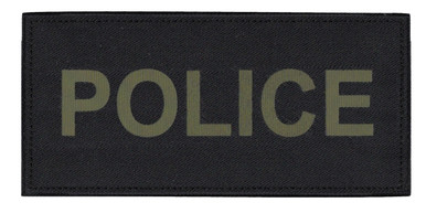 POLICE Chest Patch, Printed, Hook w/Loop, Tactical Stlye, O.D./Black, 5 ...