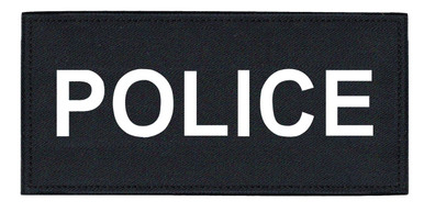 POLICE Chest Patch, Printed, Hook w/Loop, Tactical Stlye, White ...